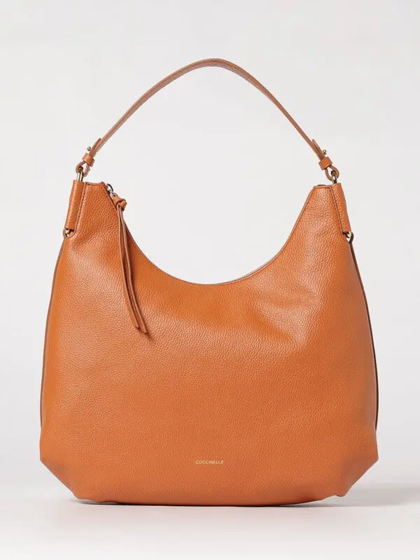 COCCINELLE Rebekka Medium Hammered Leather Bag - Orange