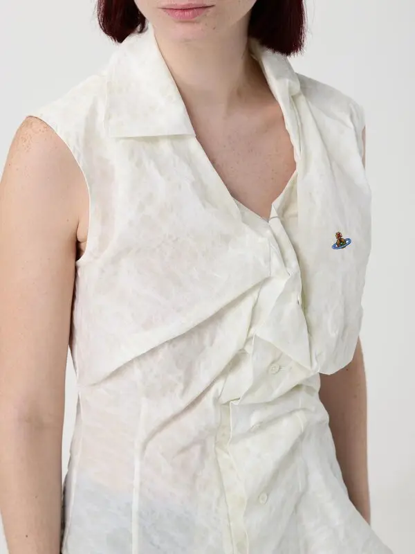 VIVIENNE WESTWOOD Sleeveless Shirt With Classic Collar And V-neck