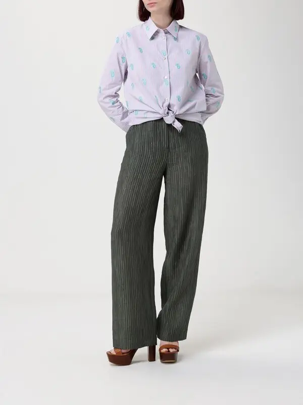 Etro Striped Paisley Print Silk Shirt