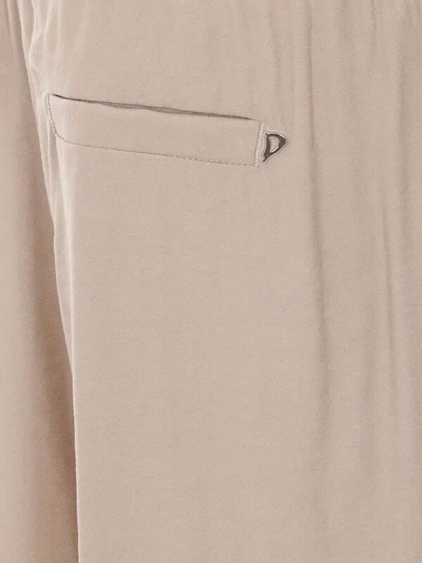DONDUP Straight Viscose Blend Trousers - Beige