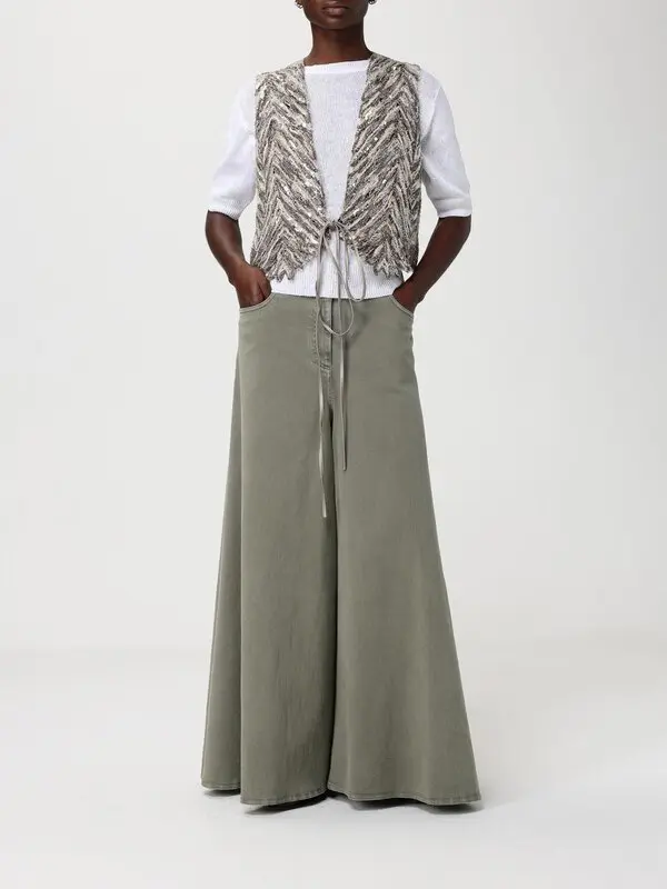 Brunello Cucinelli Linen Blend Sequined Waistcoat - Brown