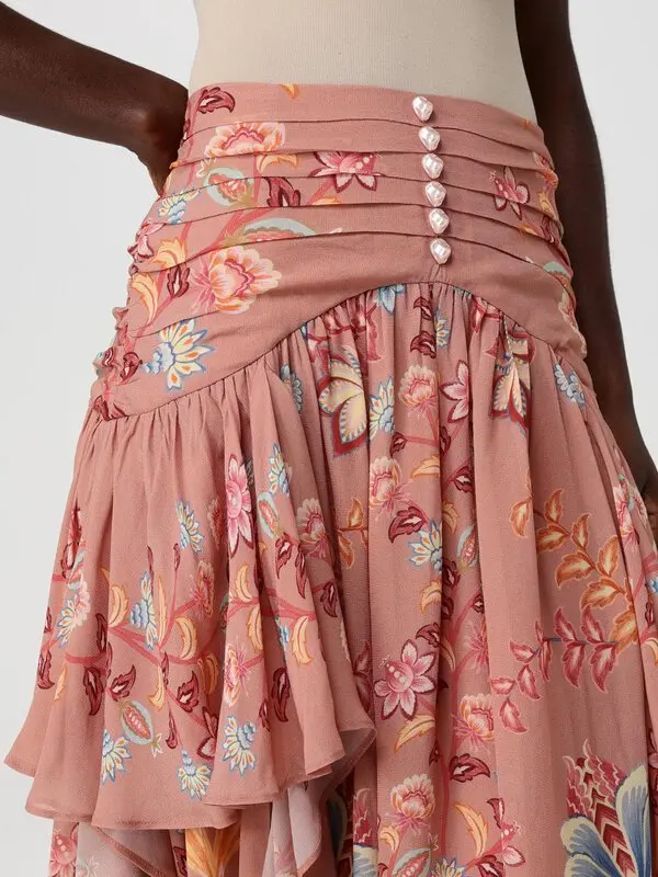 Farm Rio Floral Print Viscose Maxi Skirt