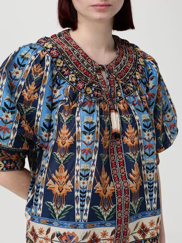Farm Rio Printed Puff Sleeve Top - Blue