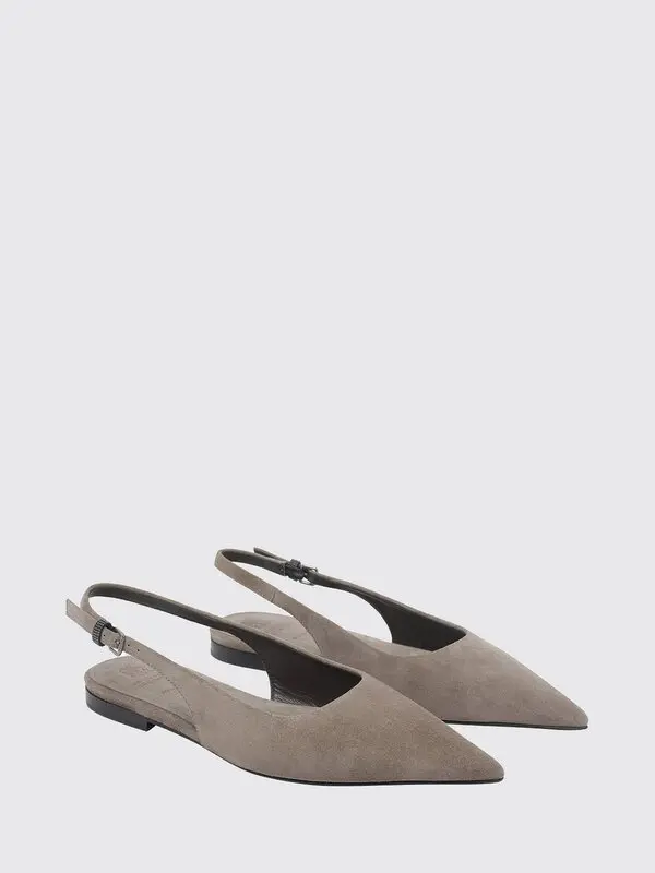 Brunello Cucinelli Suede Slingback Flats