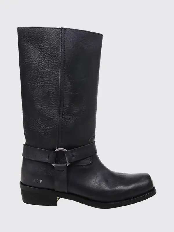 GOLDEN GOOSE Leather Mid Calf Biker Boots - Black