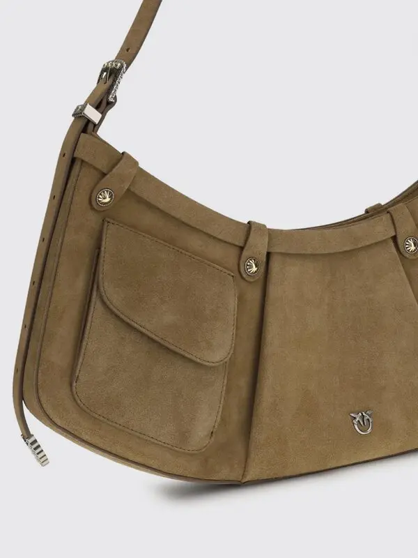 Pinko Suede Shoulder Bag With Pockets