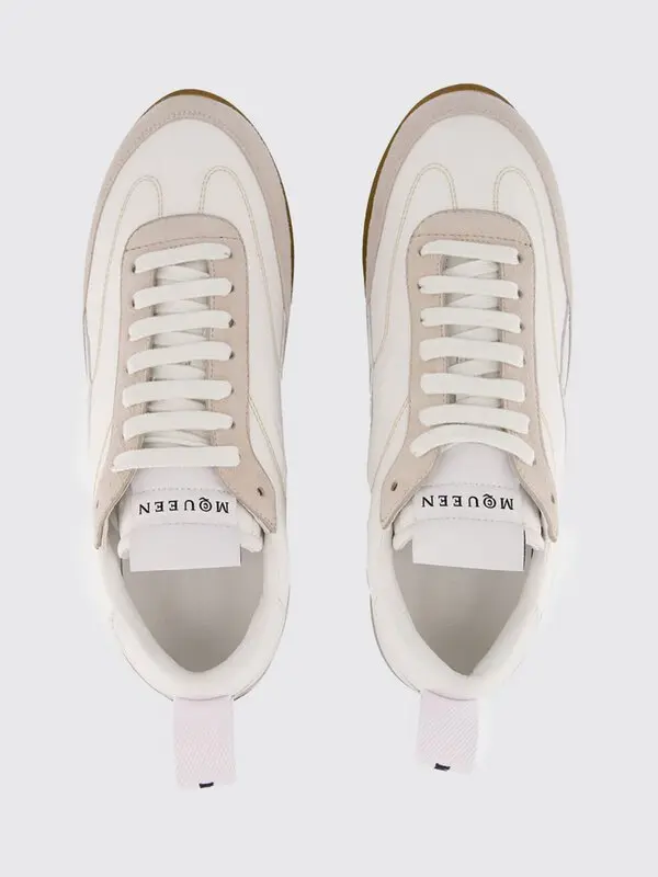Alexander McQueen Smooth And Suede Calfskin Low Top Sneakers - White