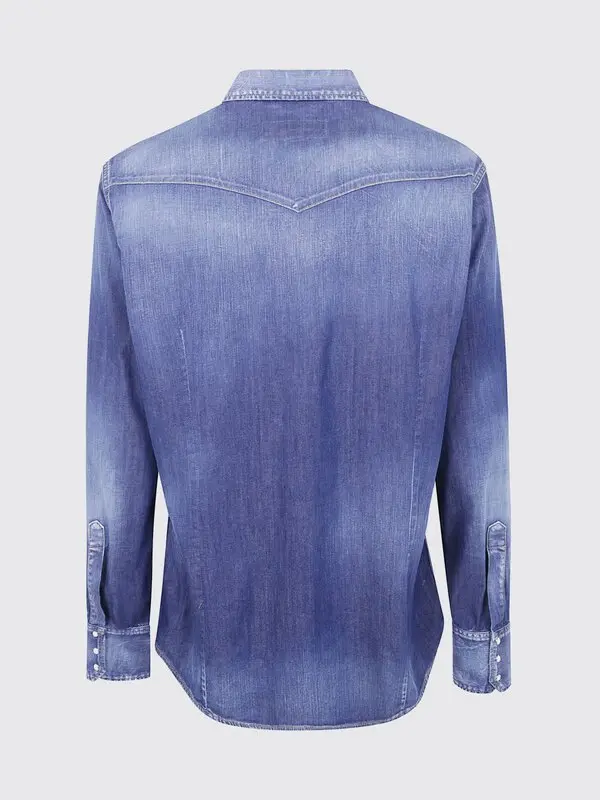 Dsquared2 Stretch Cotton Denim Shirt - Navy