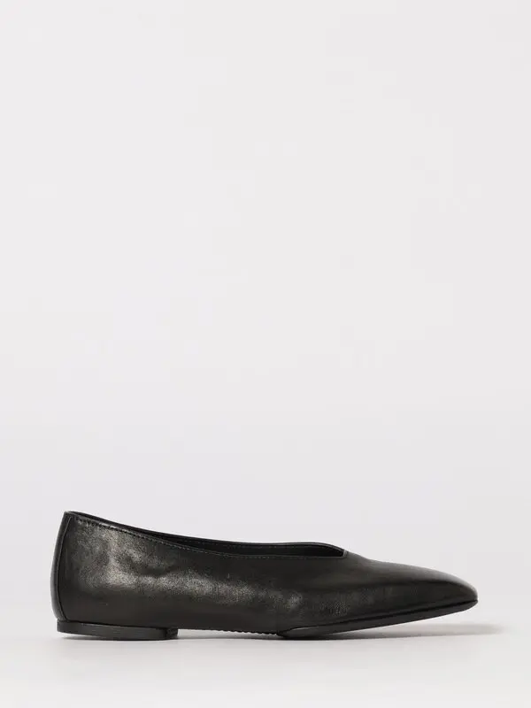 Rick Owens Ram Leather Square Toe Ballerina Flats - Black