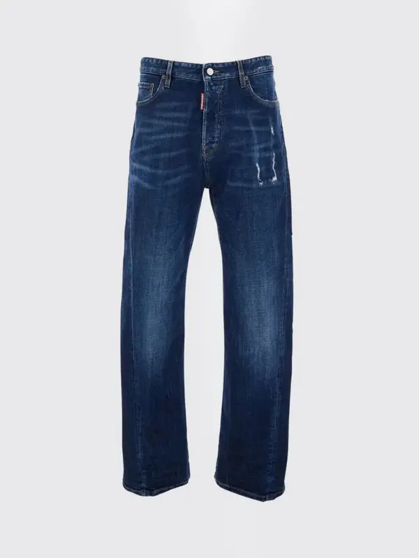 Dsquared2 Straight Cotton Denim Jeans - Blue