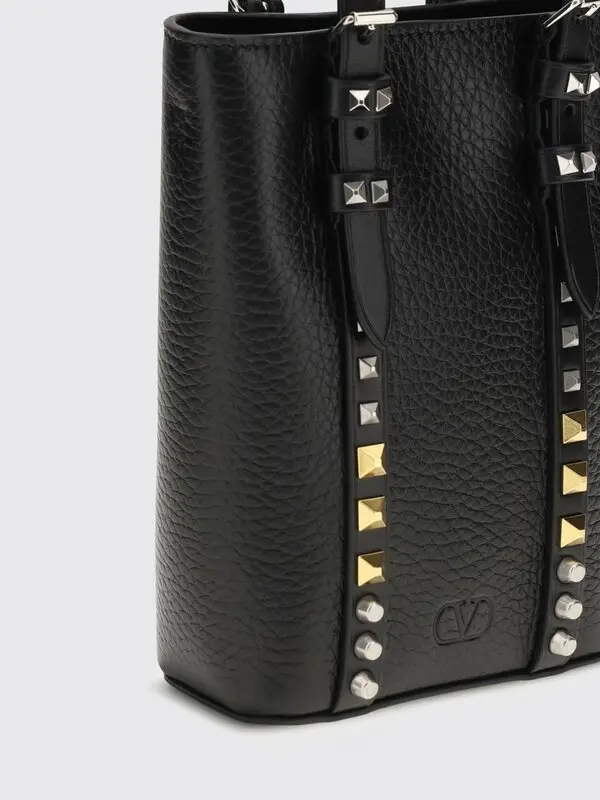 Valentino Garavani Rockstud Grained Leather Bag - Black