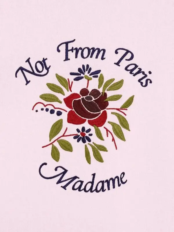 Drole De Monsieur Cotton Hoodie With Embroidered Graphic - Pink