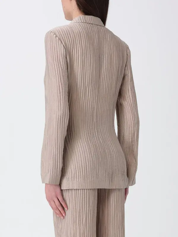 Emporio Armani Pleated Textured Jacket - Champagne