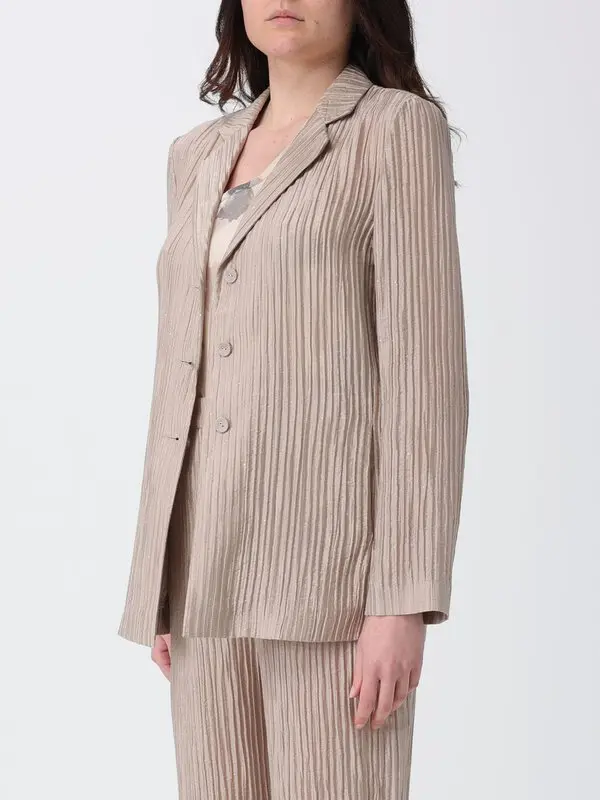 Emporio Armani Pleated Textured Jacket - Champagne