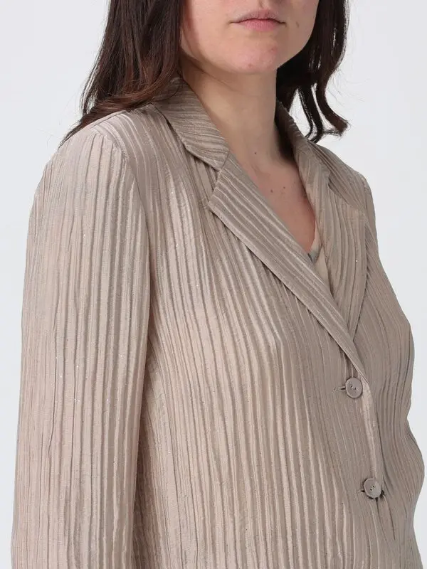 Emporio Armani Pleated Textured Jacket - Champagne