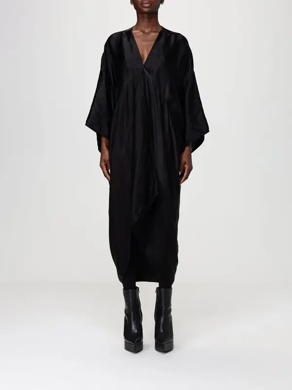 Rick Owens Cupro Kaftan Dress - Black