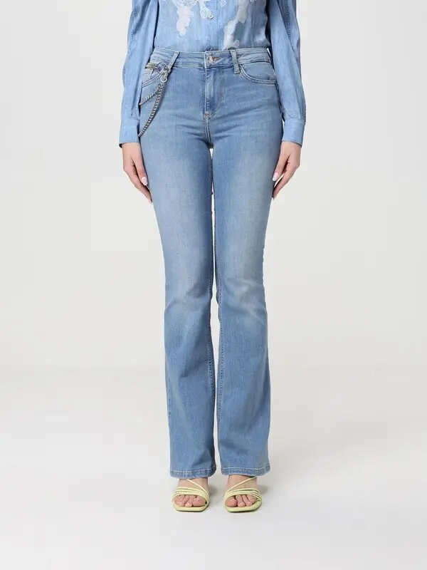 Liu Jo Slim Leg Jeans With Chain Detail - Navy