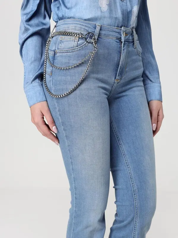 Liu Jo Slim Leg Jeans With Chain Detail - Navy