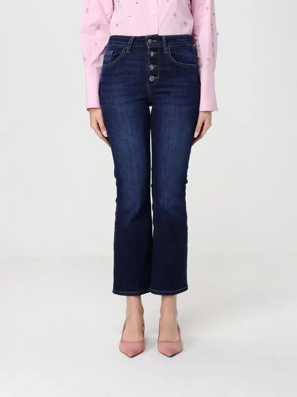 Liu Jo Cropped Fit Cotton Denim Jeans - Navy