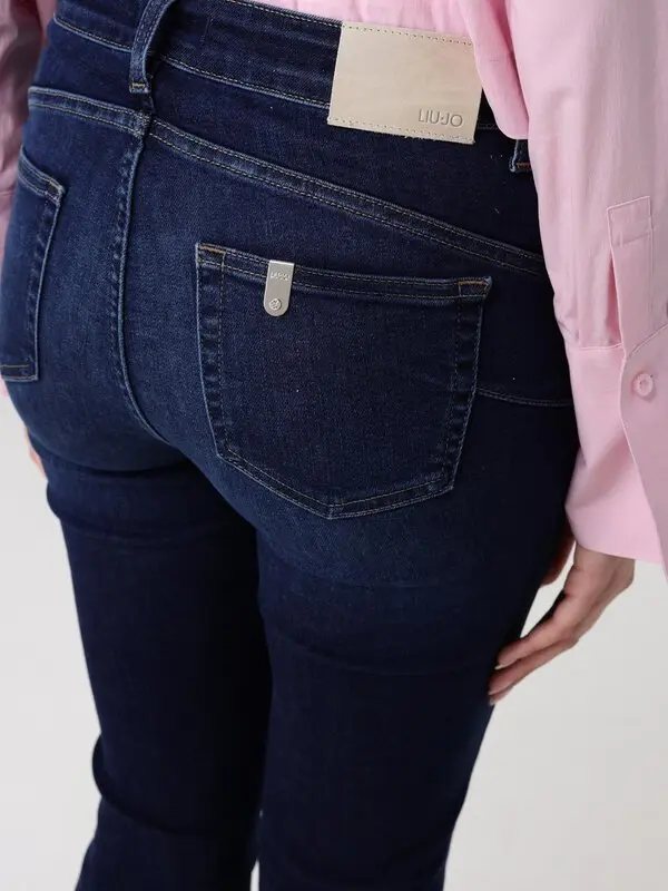 Liu Jo Cropped Fit Cotton Denim Jeans - Navy