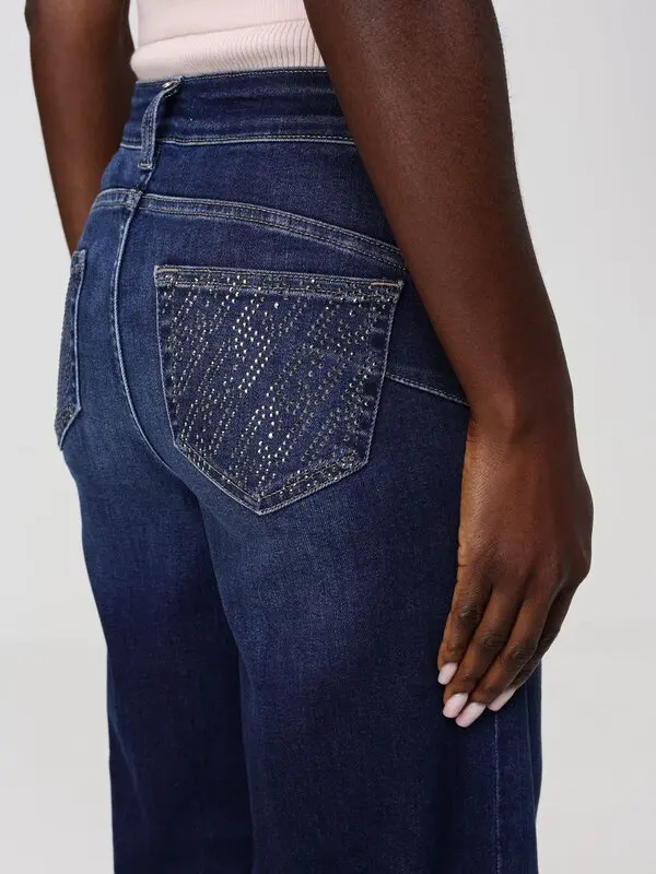Liu Jo Wide Leg Jeans With Embellished Pockets
