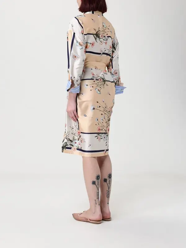 Liu Jo Printed Satin Midi Chemisier Dress