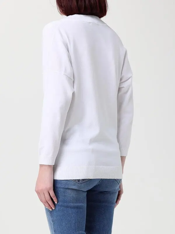 FAY Ribbed V-neck Sweater - White