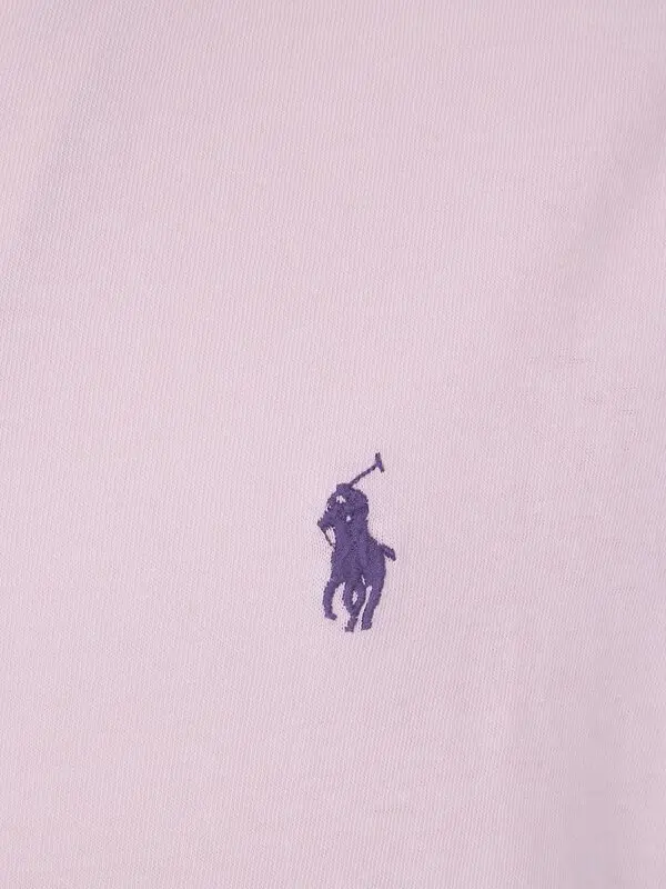 Polo Ralph Lauren Cotton And Linen Polo Shirt With Logo - Pink