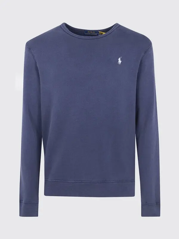 Polo Ralph Lauren Cotton Blend Crewneck Sweatshirt With Embroidered Logo - Blue