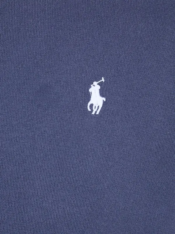 Polo Ralph Lauren Cotton Blend Crewneck Sweatshirt With Embroidered Logo - Blue