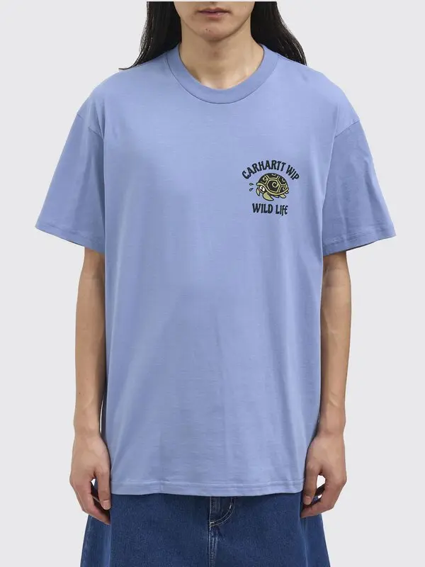 Carhartt Work In Progress Organic Cotton T-shirt With Logo Print - Blue