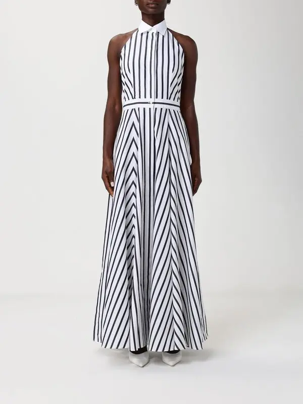 Ralph Lauren Striped Maxi Dress With Collar