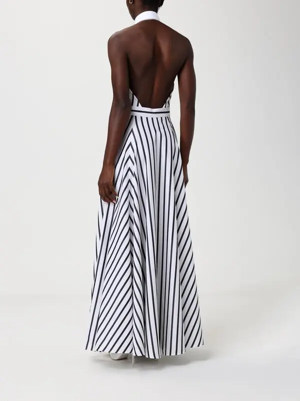Ralph Lauren Striped Maxi Dress With Collar