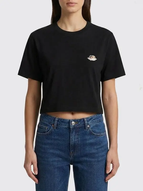 Fiorucci Cotton Crew-neck Cropped T-shirt - Black 1