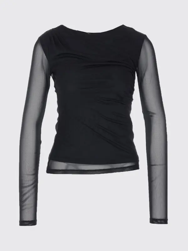 Patrizia Pepe Long Sleeve Sheer Mesh Top