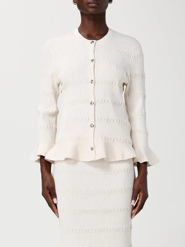 Liu Jo Knit Sweater With Ruffle Detail - Cream