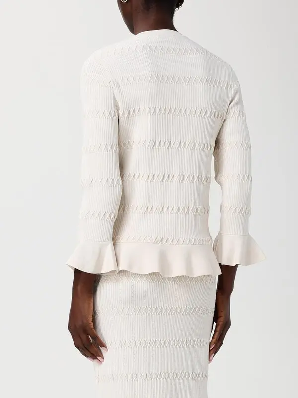 Liu Jo Knit Sweater With Ruffle Detail - Cream