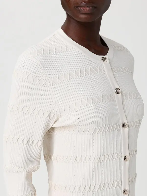 Liu Jo Knit Sweater With Ruffle Detail - Cream