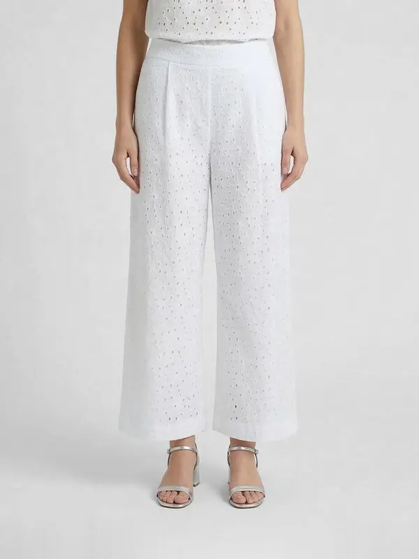 TWINSET Sangallo Palazzo Trousers - White