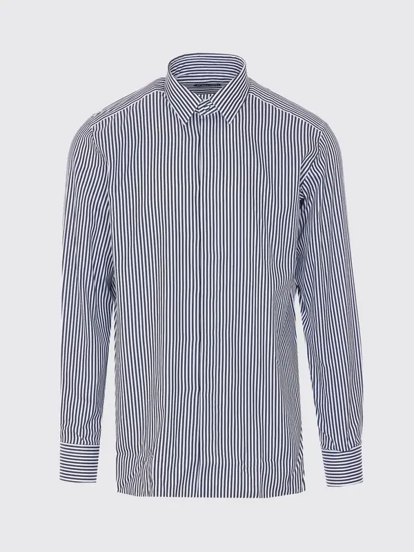 TOM FORD Striped Cotton And Silk Shirt - Blue