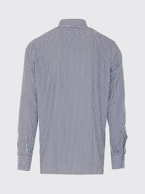 TOM FORD Striped Cotton And Silk Shirt - Blue