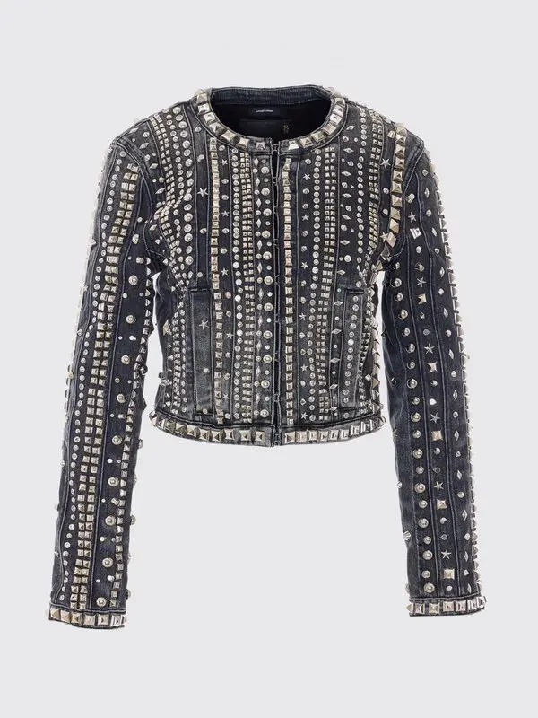 R13 Studded And Rhinestone Denim Jacket