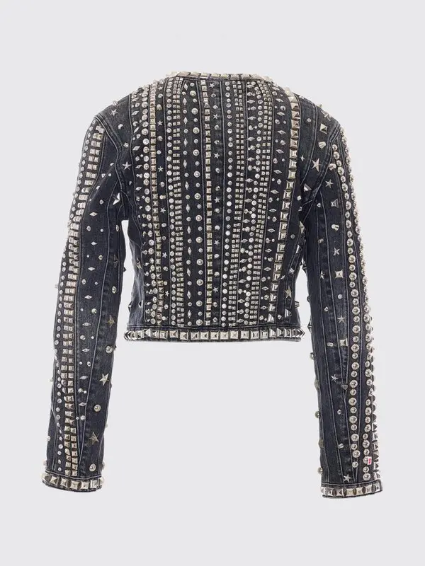 R13 Studded And Rhinestone Denim Jacket