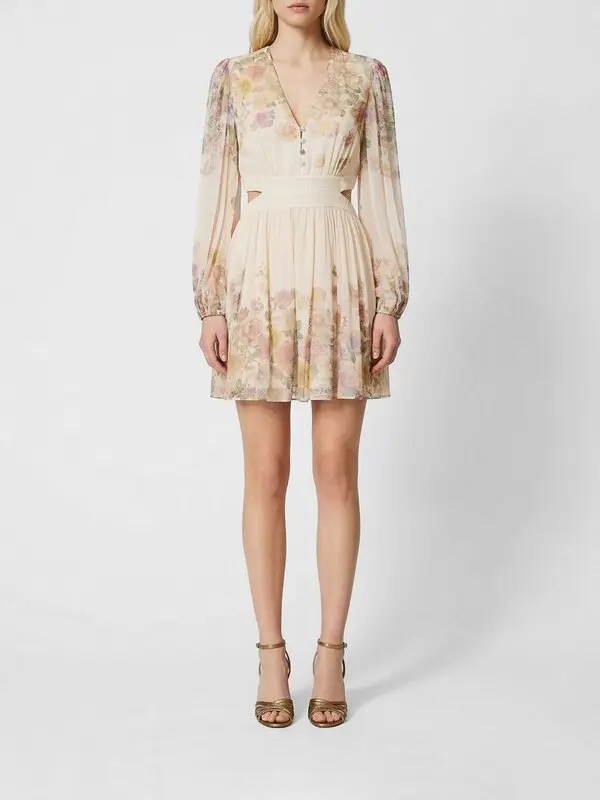 TWINSET Floral Print Cut-out Dress - White