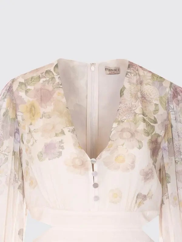 TWINSET Floral Print Cut-out Dress