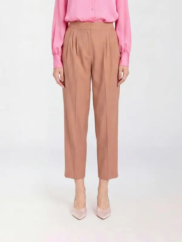 TWINSET Tailored Pleated Trousers - Coffee