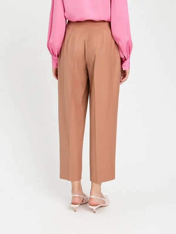 TWINSET Tailored Pleated Trousers - Coffee