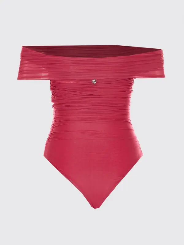 ANIYE BY Off-the-shoulder Ruched Bodysuit - Red