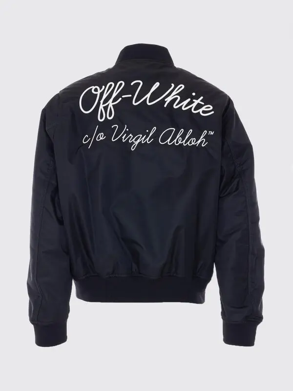 Off-White Nylon Bomber Jacket With Embroidered Logo