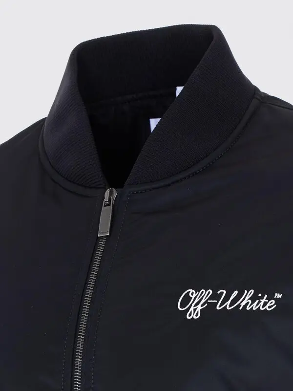 Off-White Nylon Bomber Jacket With Embroidered Logo